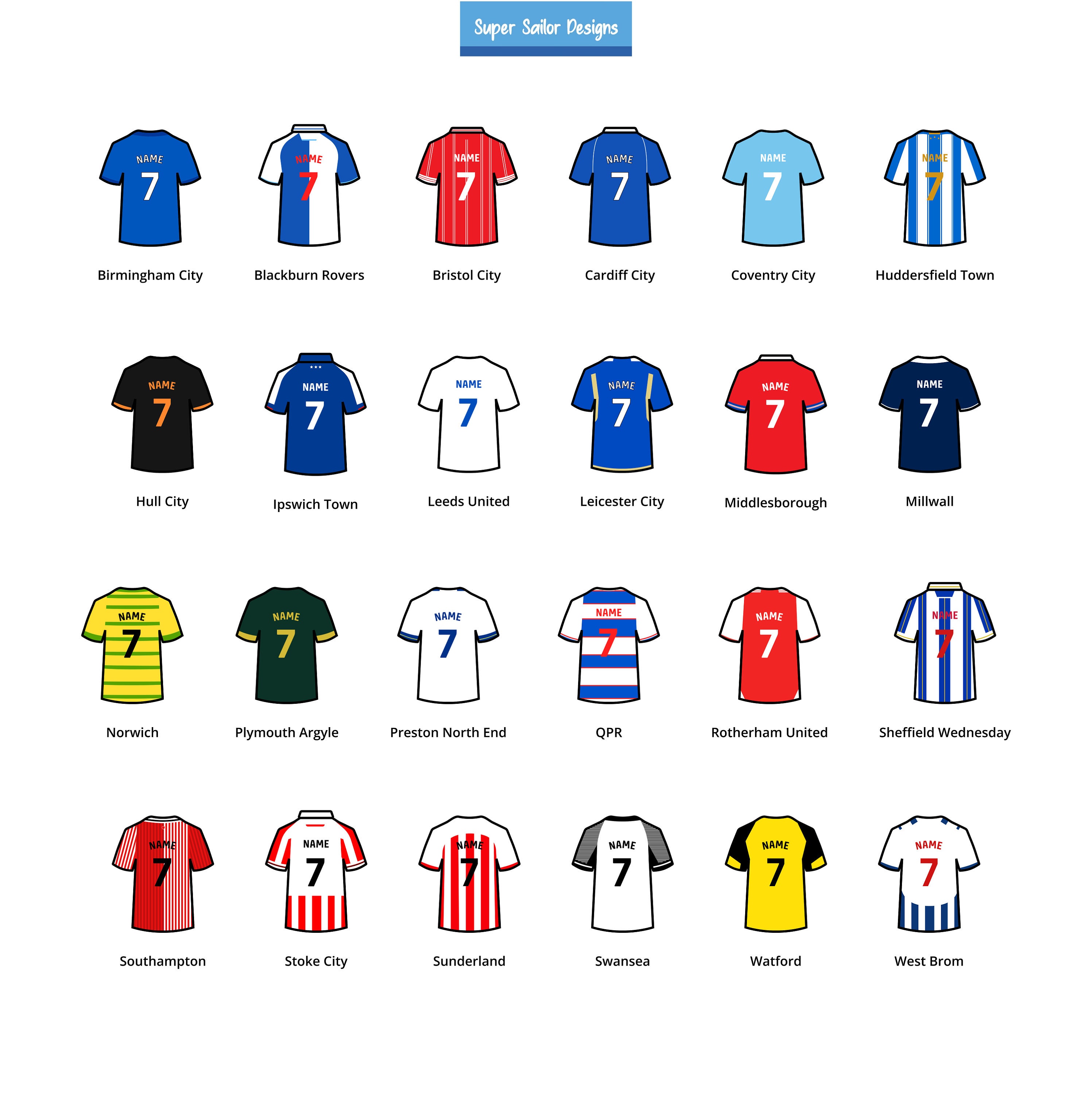 All 24 EFL Championship 23/24 Season SVG Icon Pack - Digital Download ...