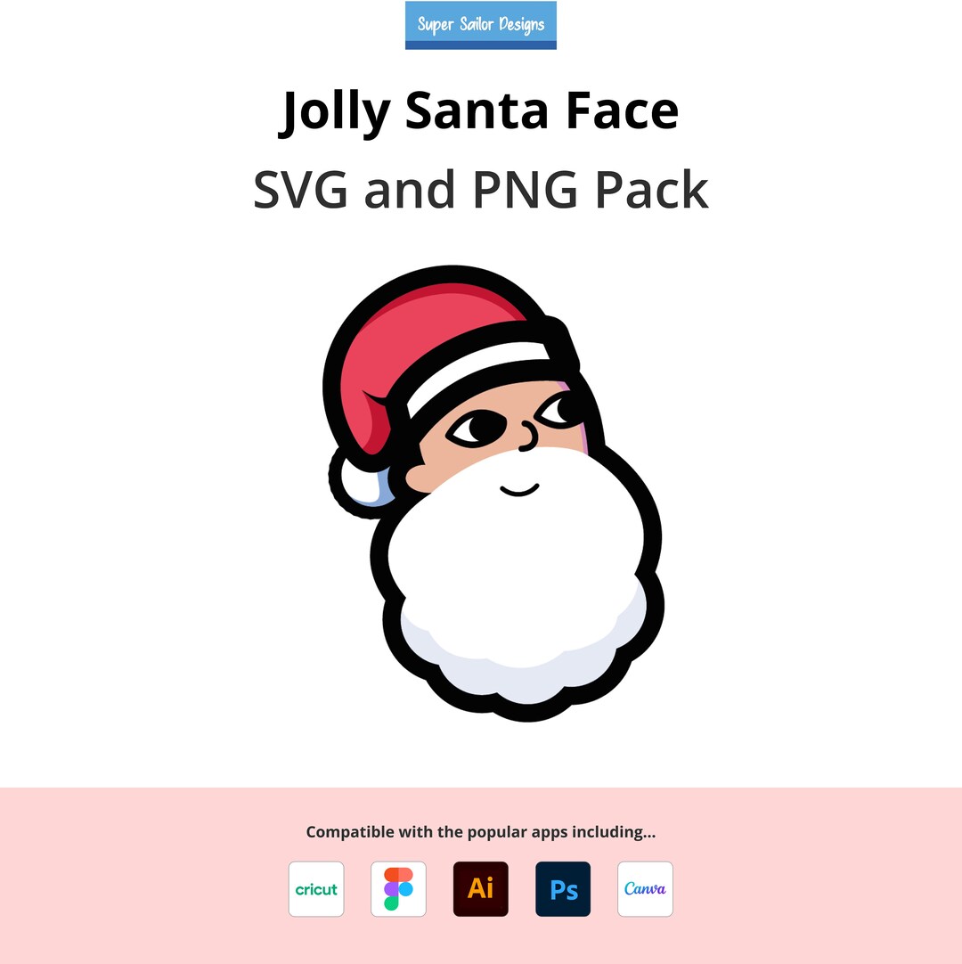 Jolly Santa Face SVG Icon Pack Digital Download - Etsy