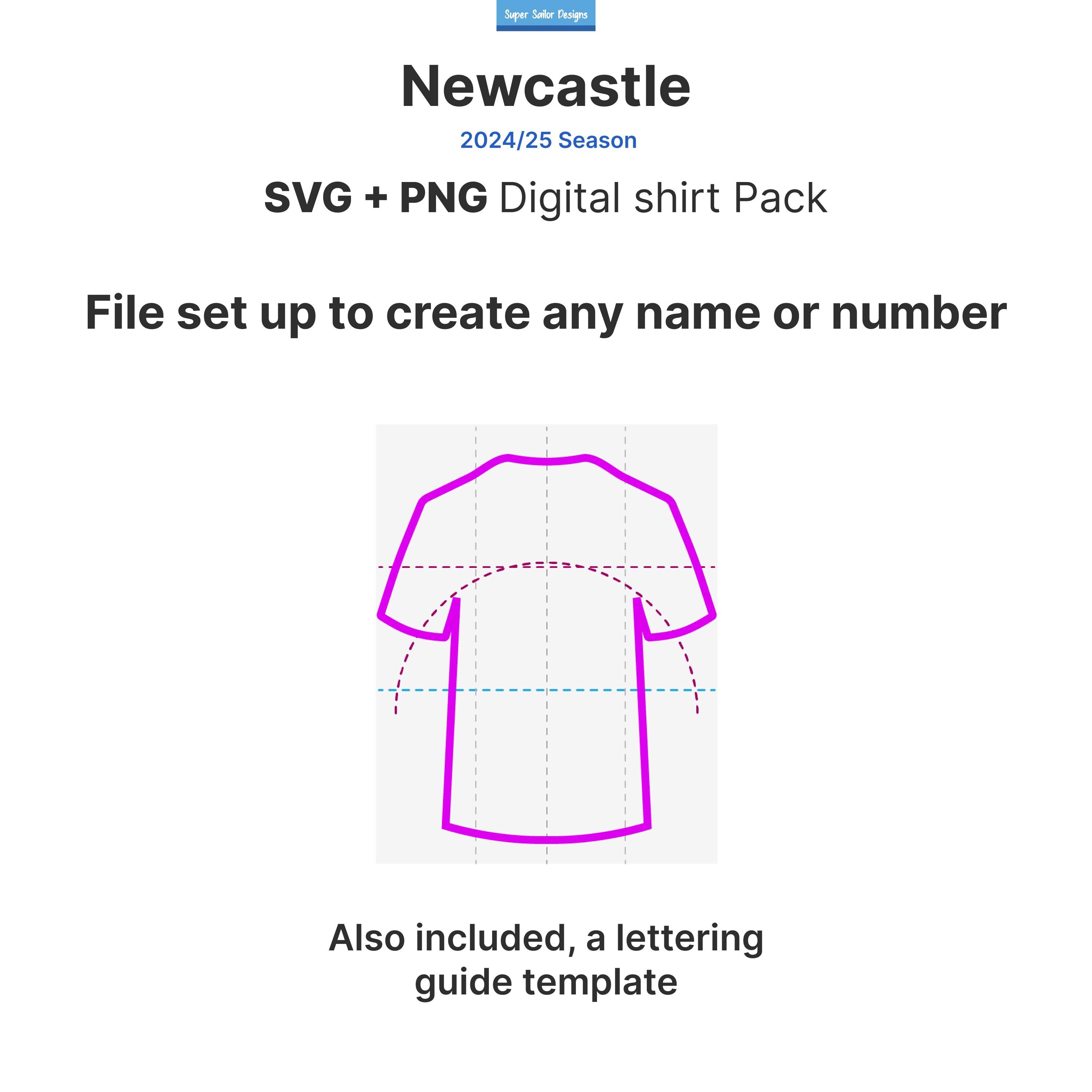 Newcastle Home 2024/25 Season SVG and PNG Icon Pack - Digital Download ...