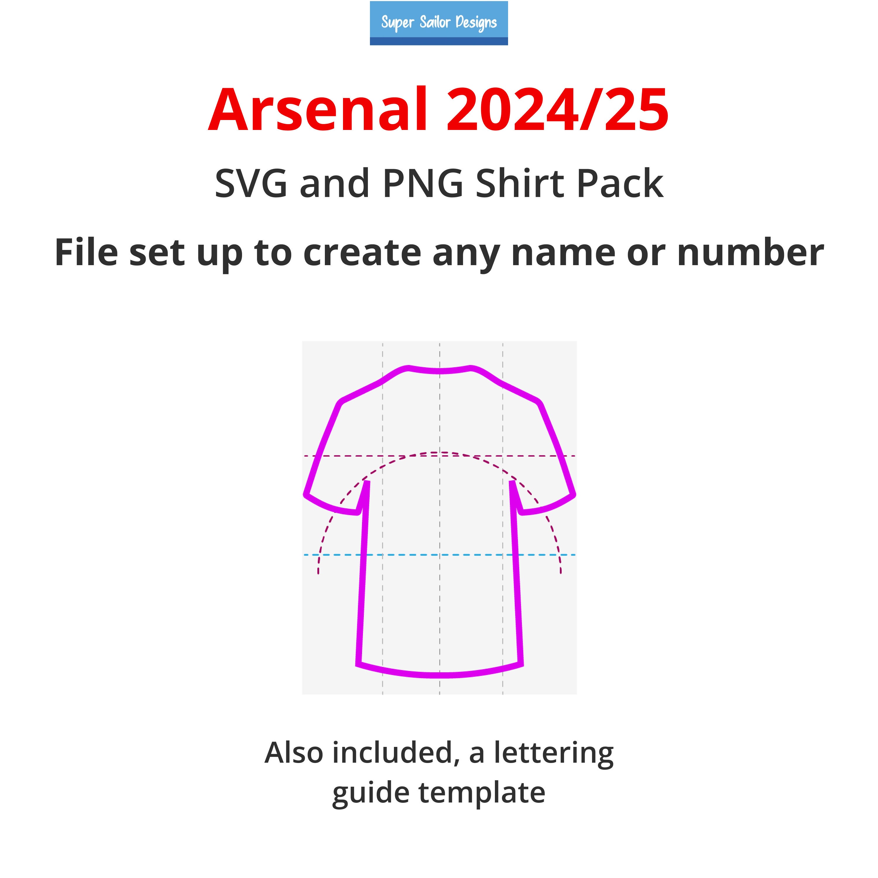 NEW Arsenal Home 2024/25 Season SVG and PNG Icon Pack Digital Download ...