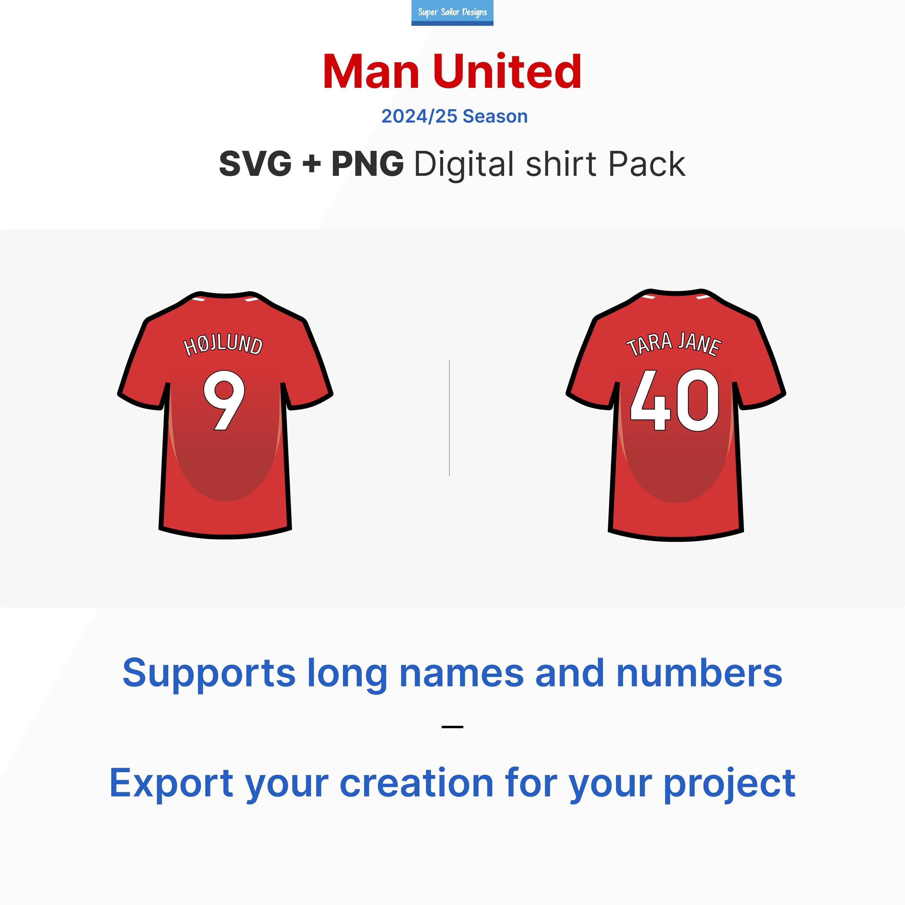 Manchester United Home 2024/25 Season SVG and PNG Icon Pack - Digital ...