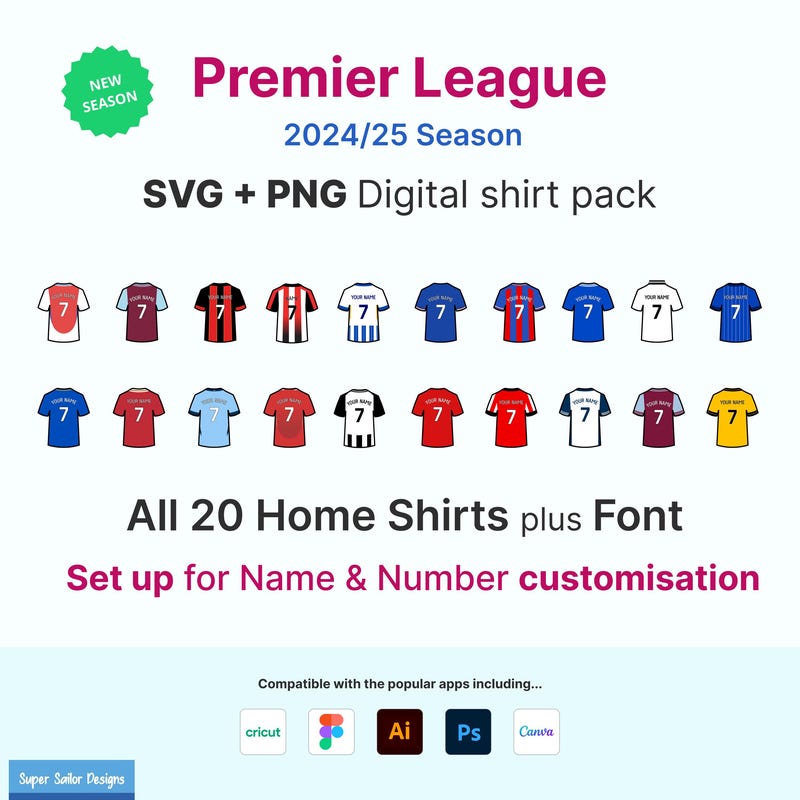 Premier League Font - Etsy