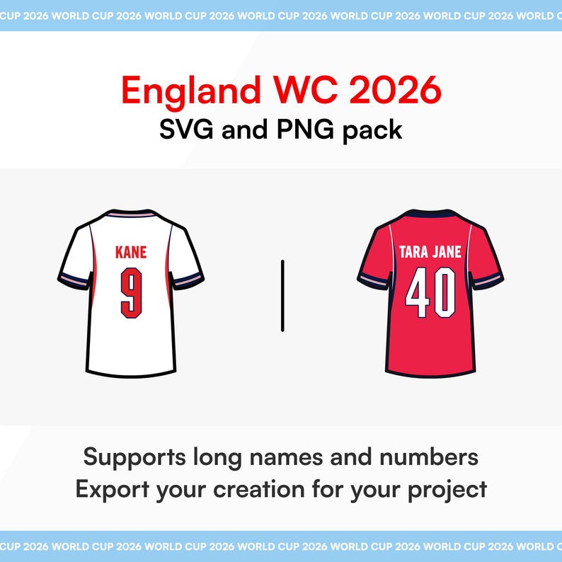 England WC 2026 - SVG & PNG Icon Pack - Digital Download - Home and ...