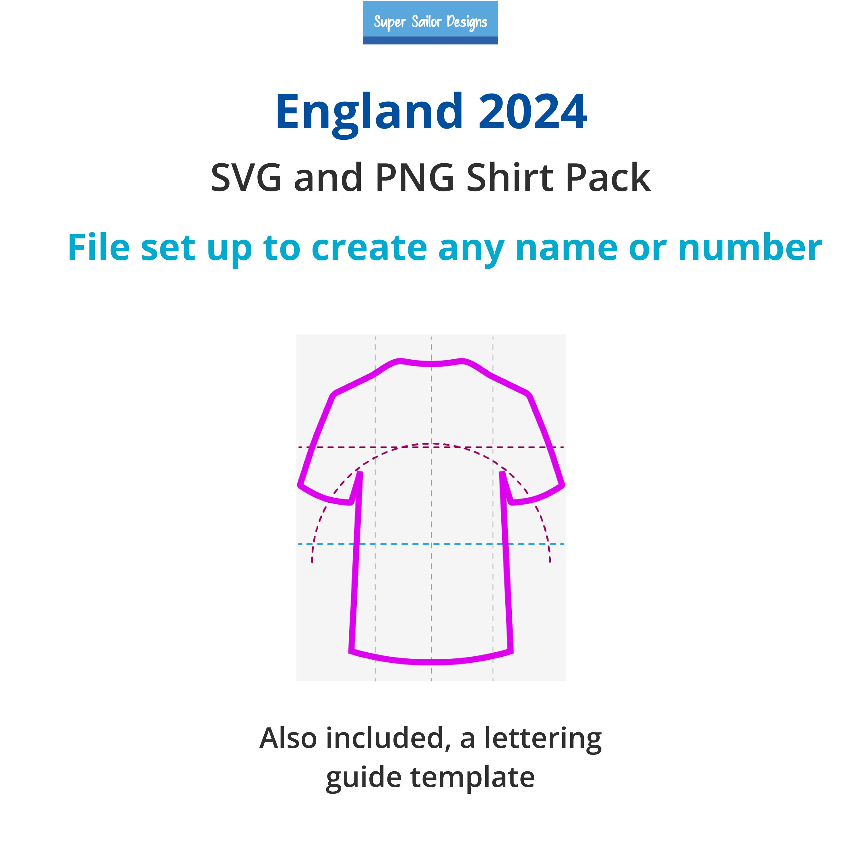England Home and Away Euro 2024 Shirt SVG Icon Pack - Digital Download ...