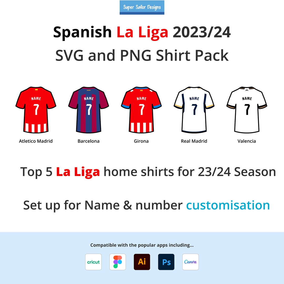 Top 5 Spanish La Liga 23/24 Season SVG Icon Pack - Digital Download ...