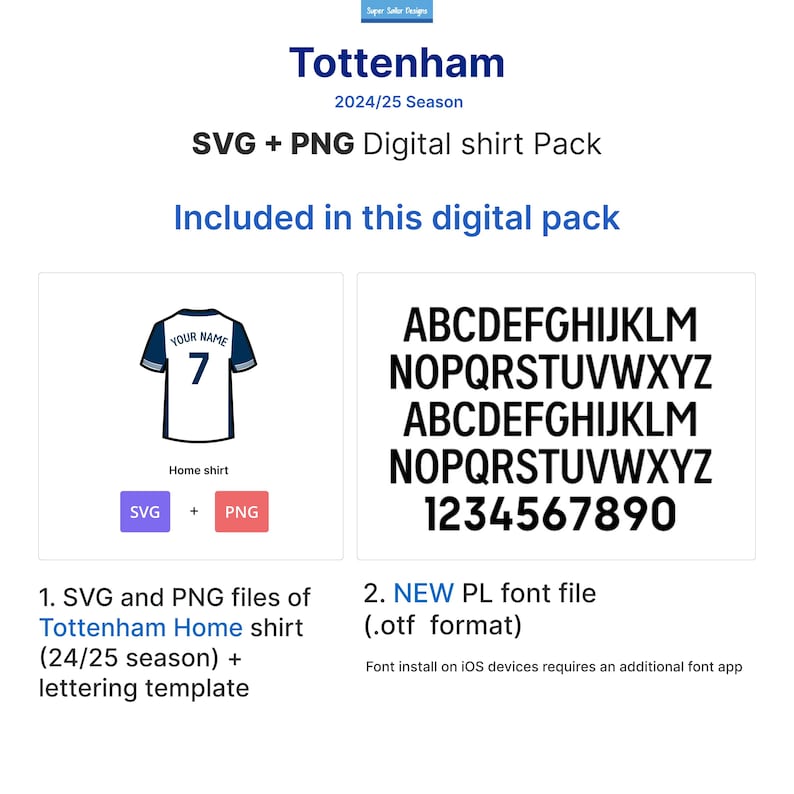 Tottenham Home 2024/25 Season SVG and PNG Icon Pack - Digital Download ...