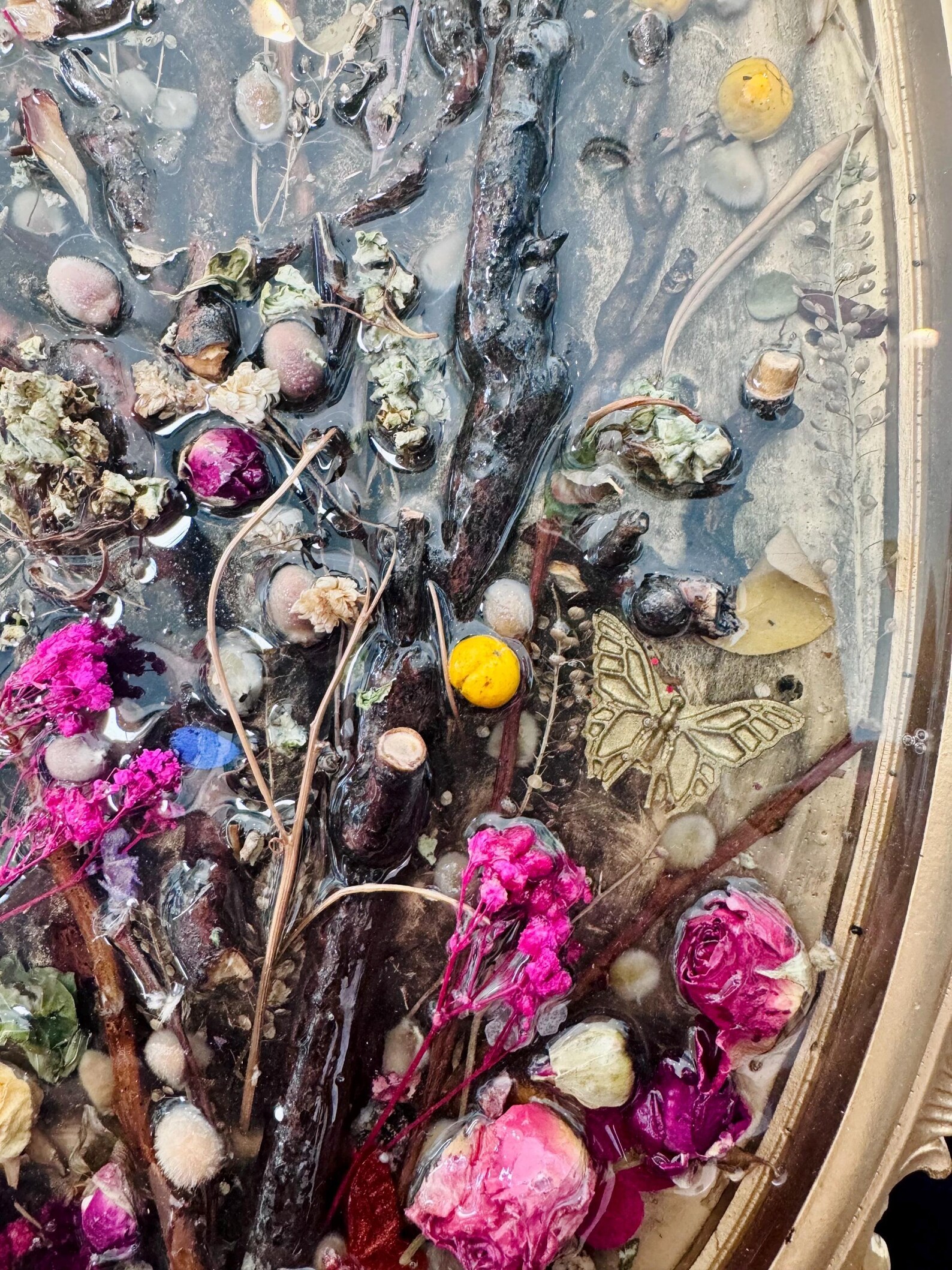 Vintage Resin Floral Wall Art: Rustic Glam Decor - Etsy