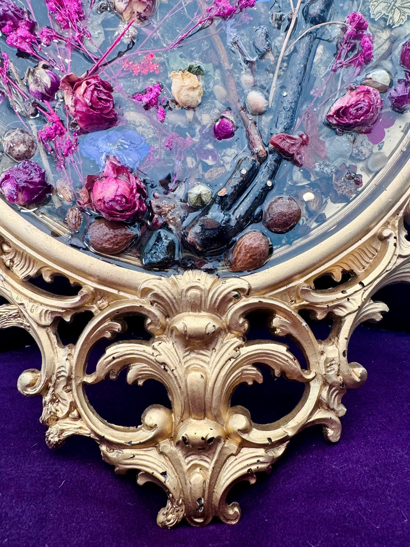 Vintage Resin Floral Wall Art: Rustic Glam Decor - Etsy