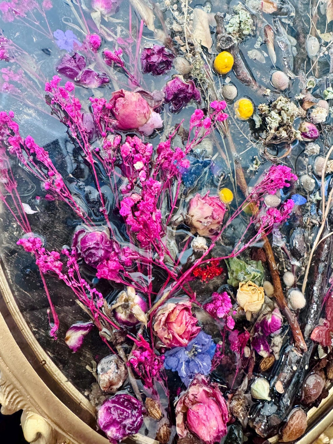 Vintage Resin Floral Wall Art: Rustic Glam Decor - Etsy