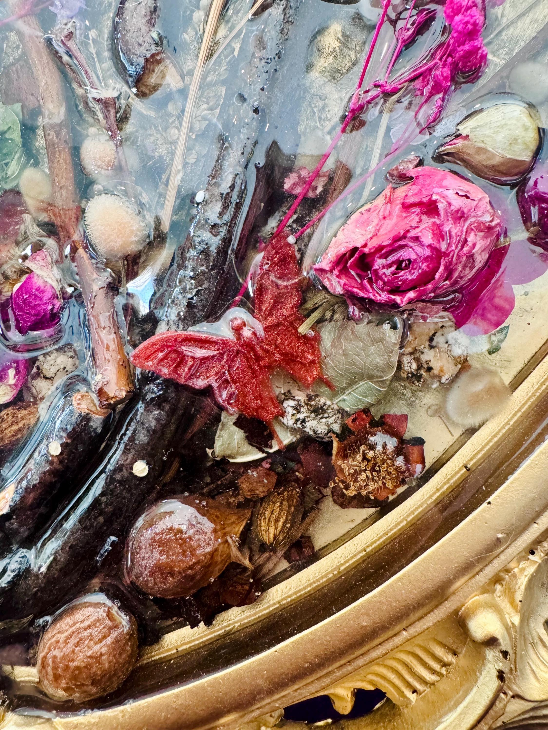 Vintage Resin Floral Wall Art: Rustic Glam Decor - Etsy