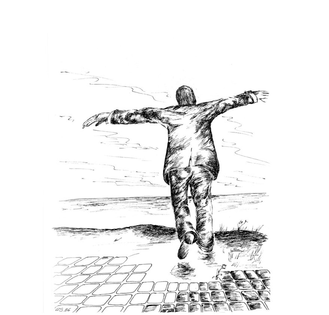 Line Drawing Can You Fly conceptual Art Black White Art - Etsy