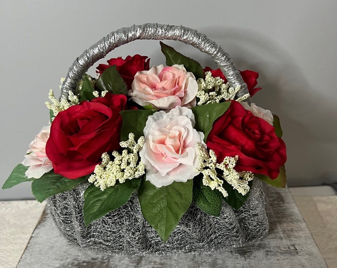 Black and Silver Evening Purse Floral Arrangement, Purse Lovers' Gift ...