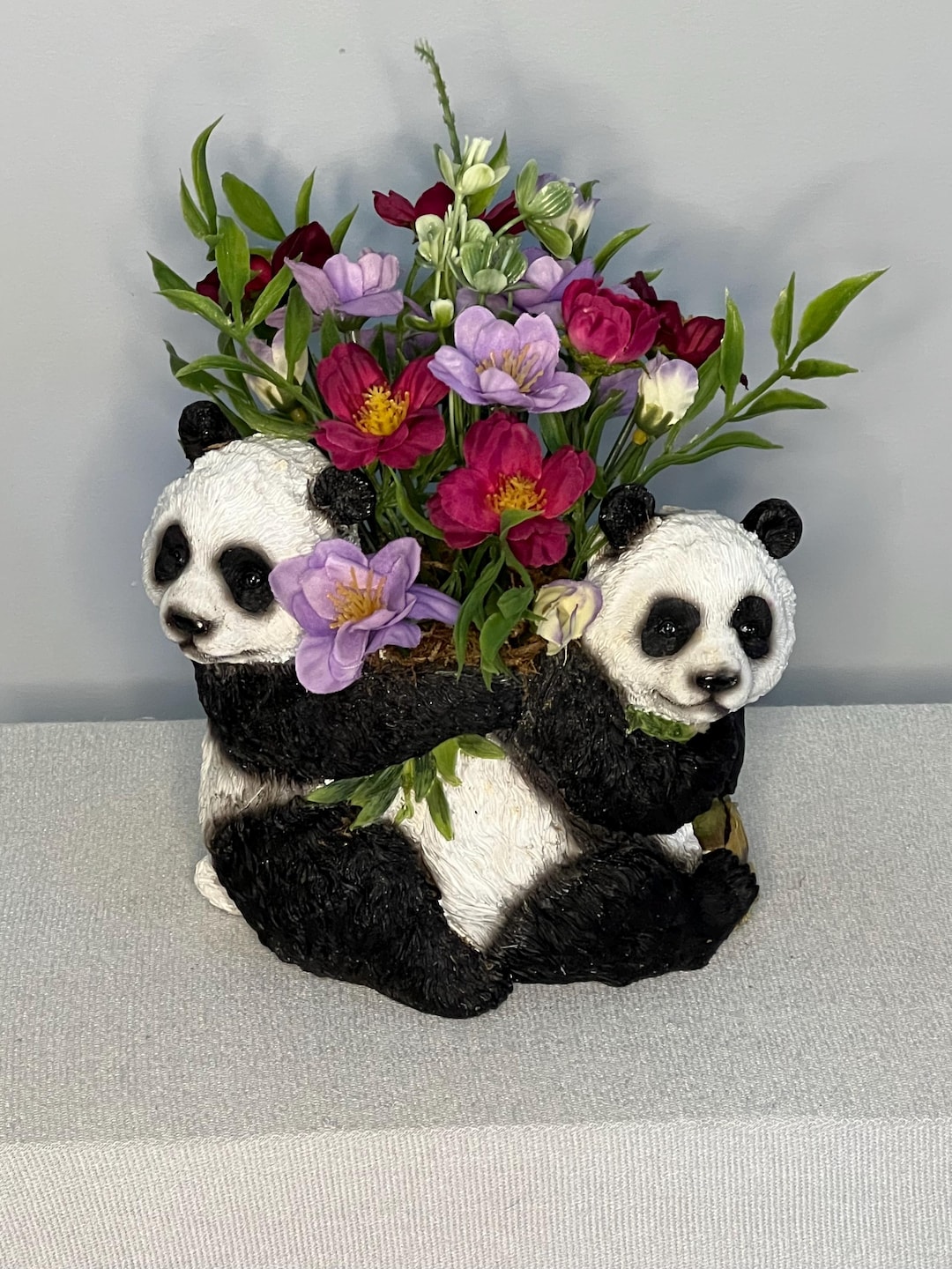 Pandas Flower Arrangement, Set of Panda Bears Floral Arrangement ...