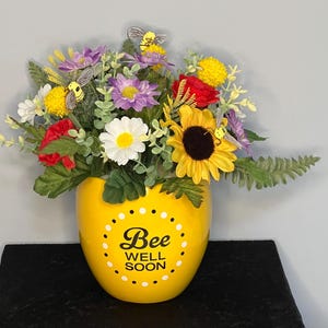 Be Well Soon Floral Arrangement: Faux Flowers With Bees - Etsy