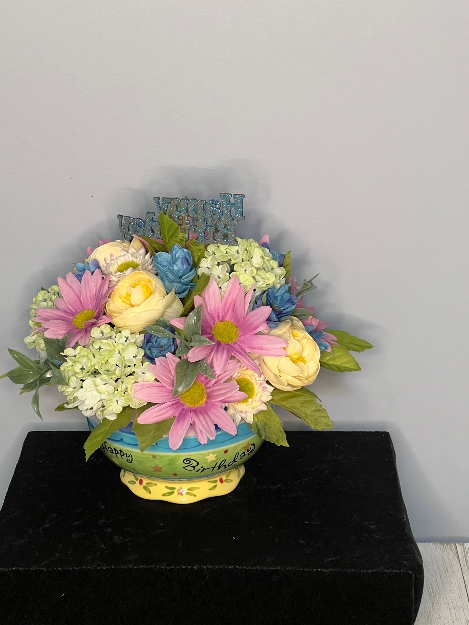 Happy Birthday Floral Arrangement, Birthday Flower Arrangement for Her ...