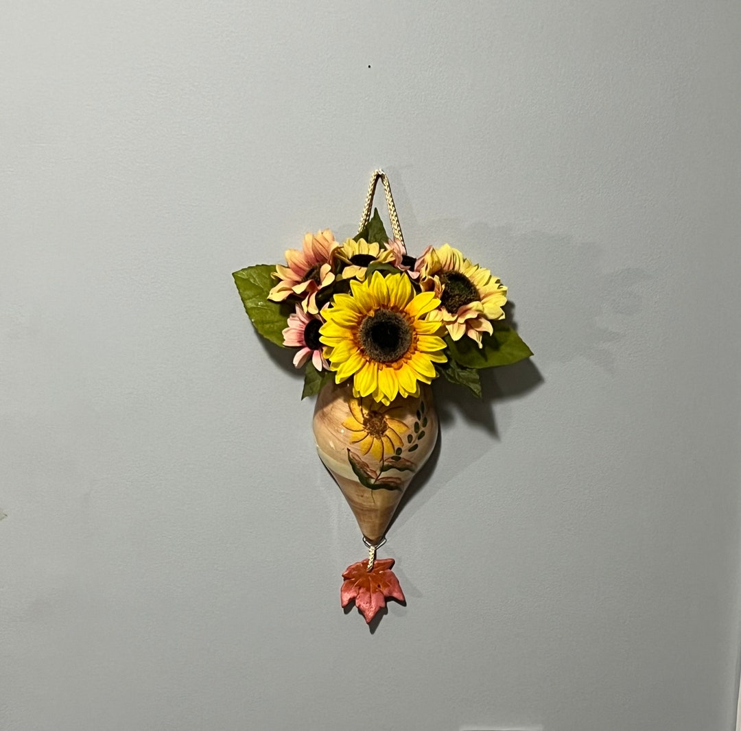 Sunflower Ceramic Wall Hanging, Artificial Sunflowers Decor Wall ...