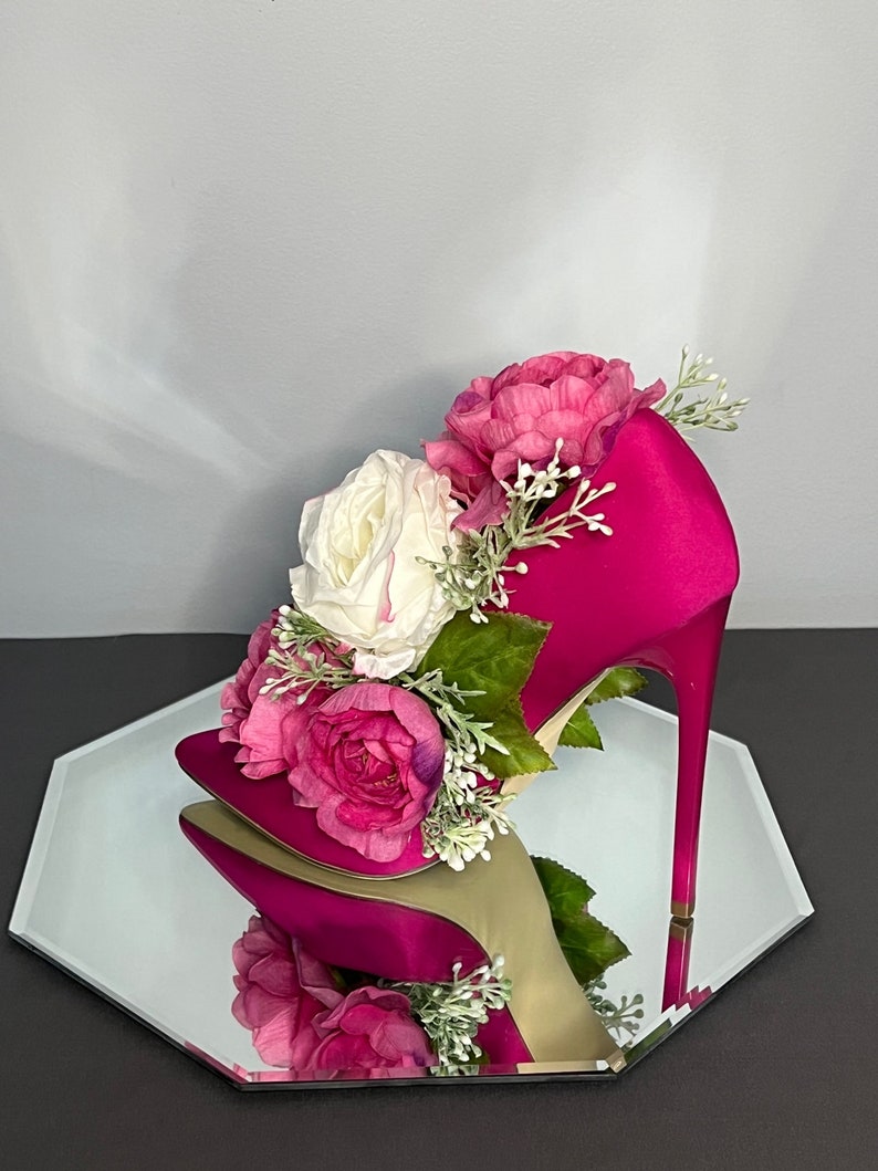 Fuchsia High Heel Stiletto Floral Arrangement Centerpiece - Etsy