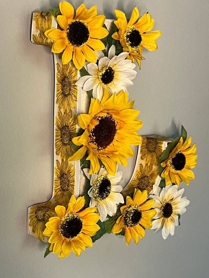 Letter L Floral Arrangement, Sunflowers in a Letter L, Monogram Letter ...