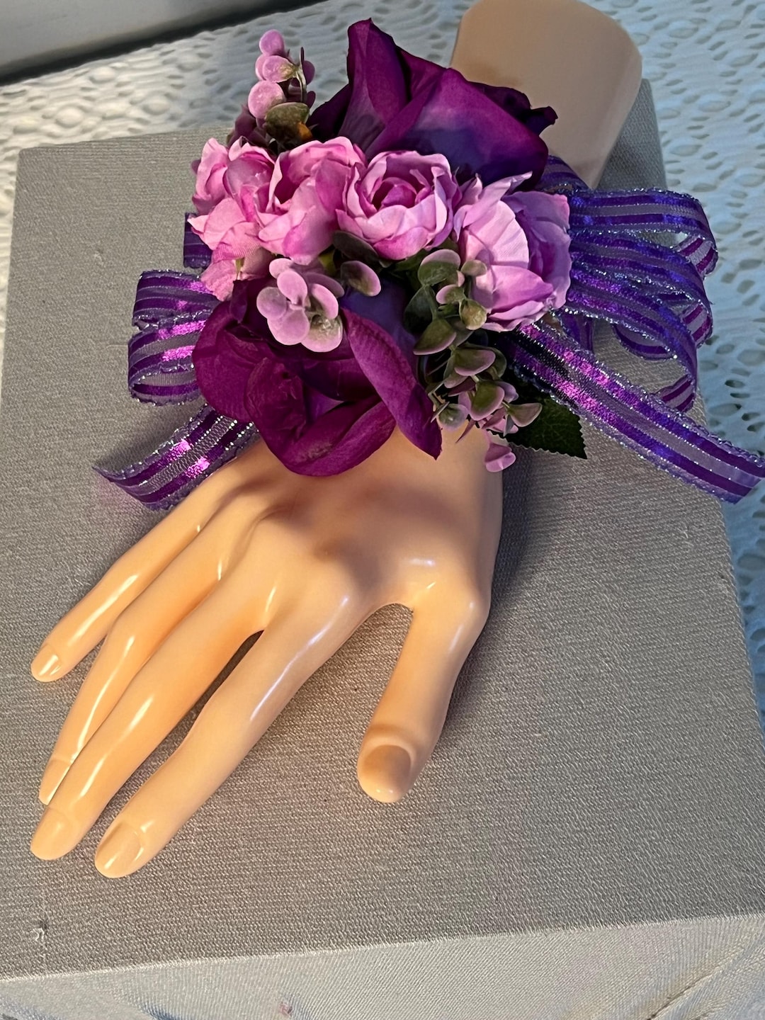 Purple Corsage, Purple Wrist Corsage, Prom Corsage, Homecoming Wrist ...