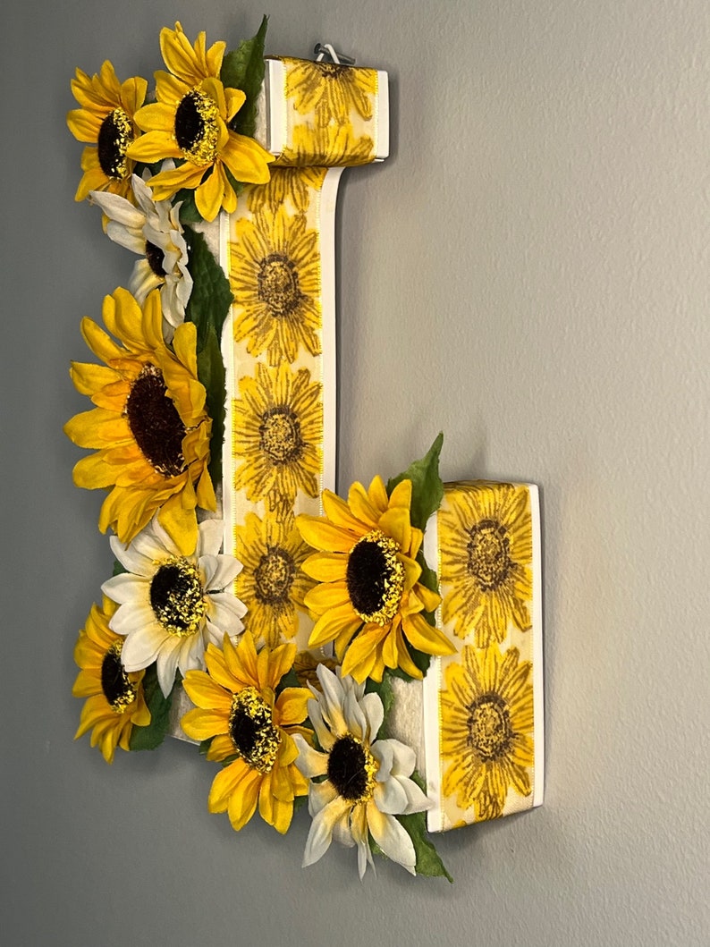 Letter L Floral Arrangement, Sunflowers in a Letter L, Monogram Letter ...