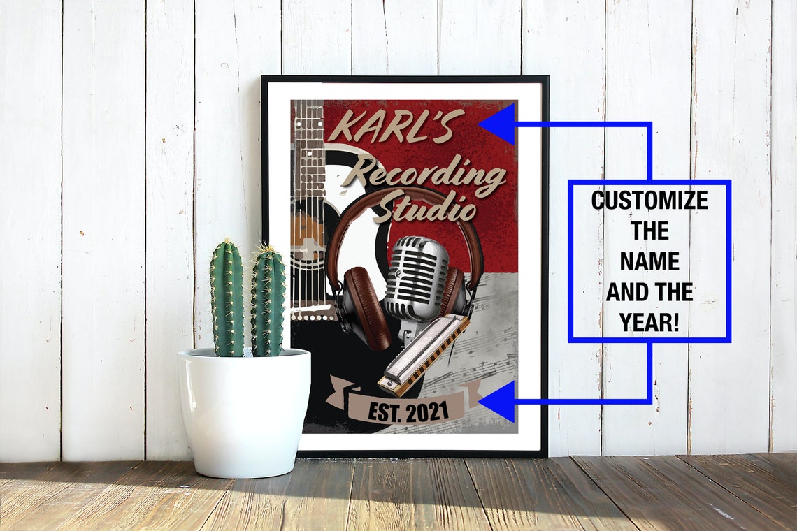 Custom Recording Studio Poster Music Art Music Print - Etsy