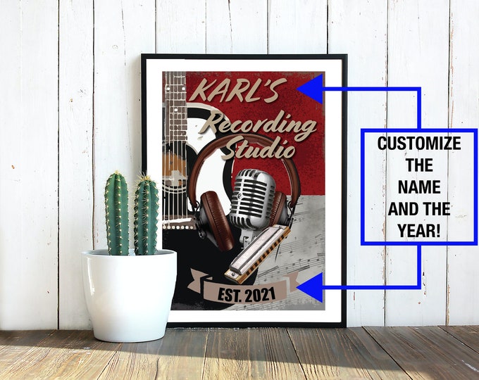 Custom Recording Studio Poster Music Art Music Print - Etsy