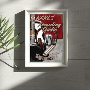 Custom Recording Studio Poster Music Art Music Print - Etsy