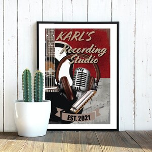 Custom Recording Studio Poster Music Art Music Print - Etsy