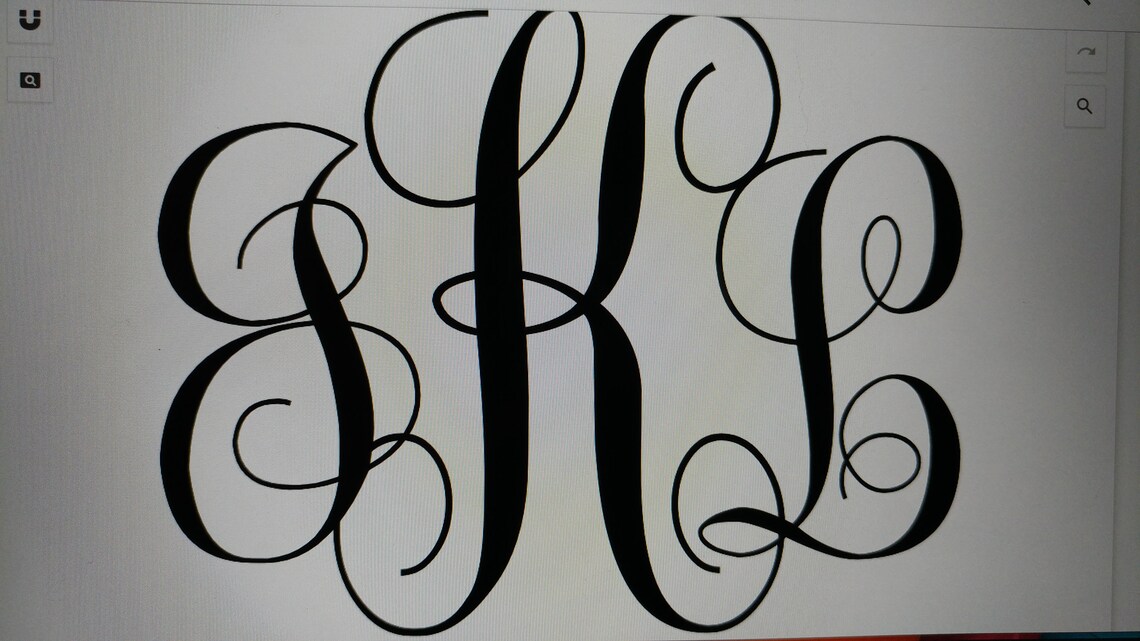 Personalized Script Interlocking Initials Monogram Vinyl Decal, Tumbler ...