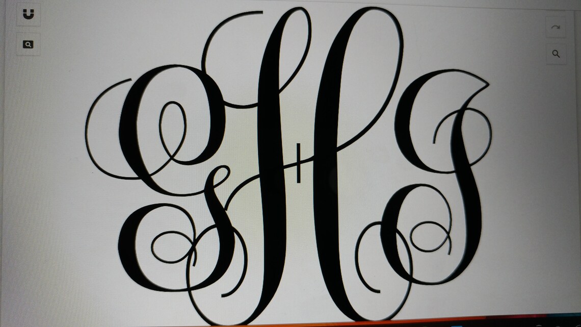 Personalized Script Interlocking Initials Monogram Vinyl Decal, Tumbler ...