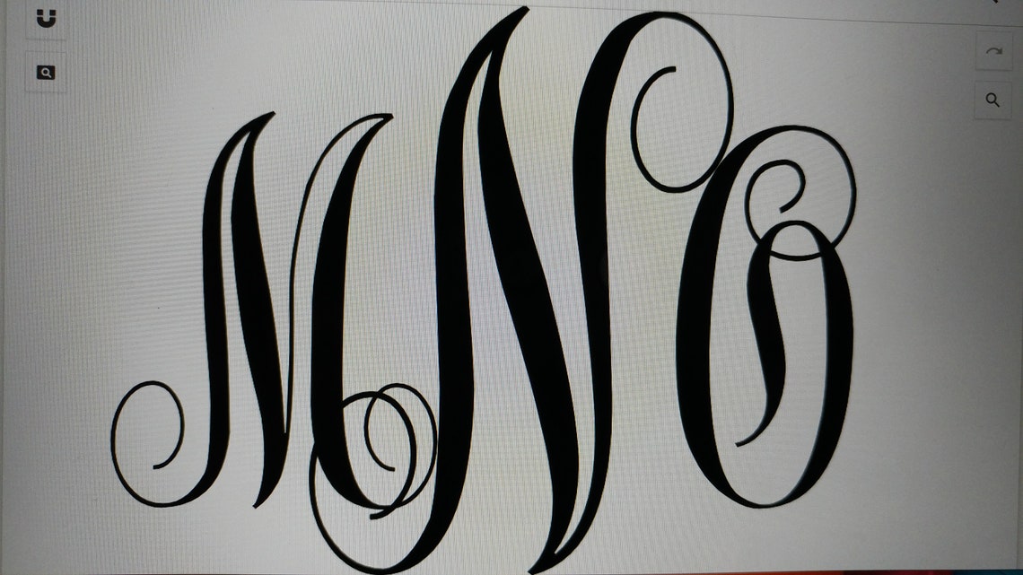 Personalized Script Interlocking Initials Monogram Vinyl Decal, Tumbler ...