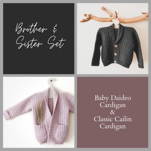 The Brother & Sister Crochet Cardigan Set, 2 PDF Patterns for a Girl ...