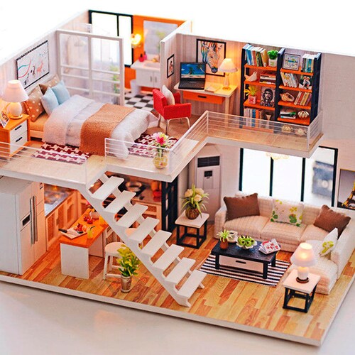 DIY 3D Room Box Model Working Studio With LED Light Furniture | Etsy