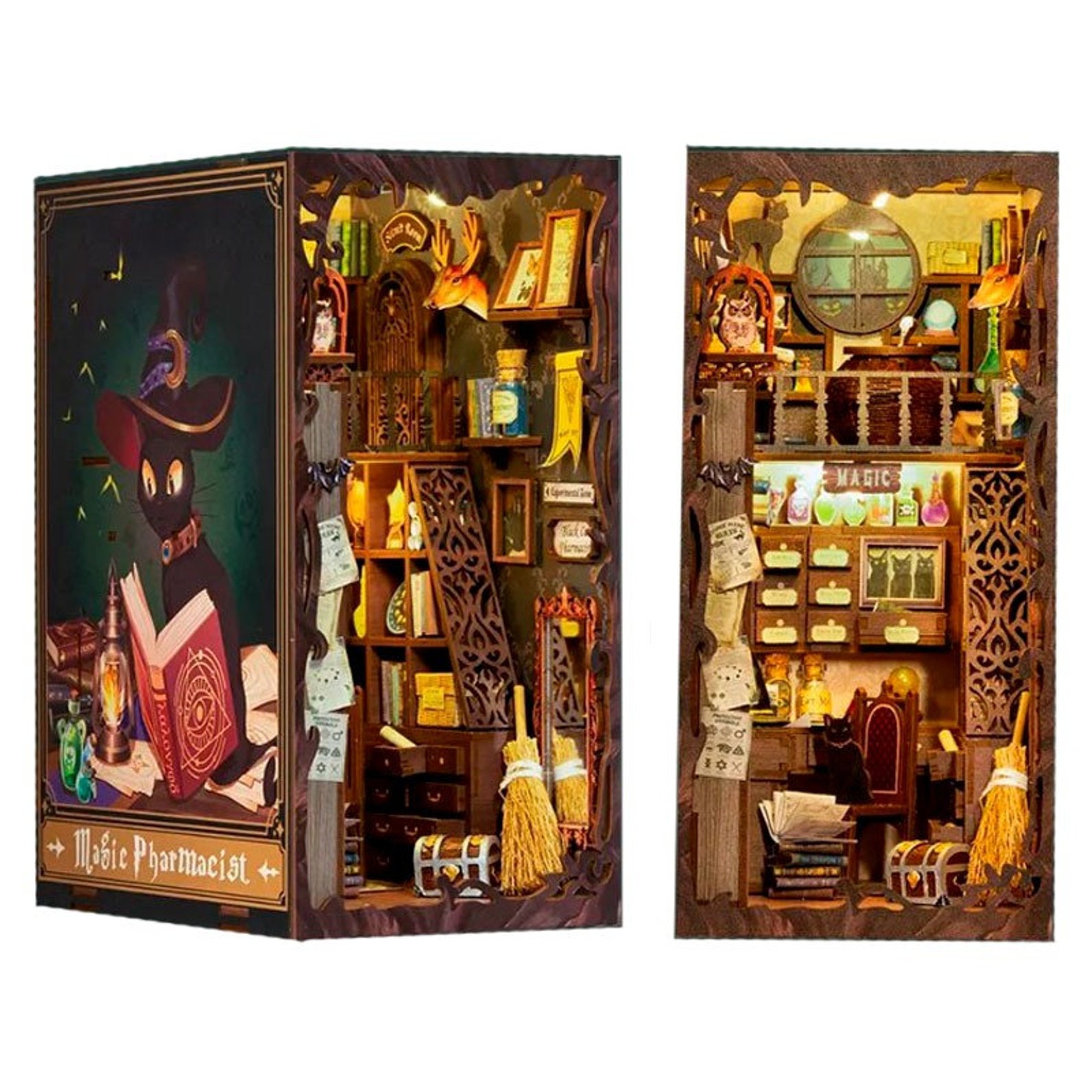 Book Nook Shelf Insert Magic Pharmacist With LED Light for - Etsy