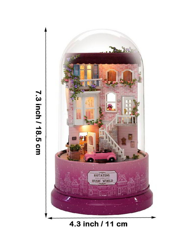 DIY Scene Pink Tri-tiered Rotating Music Box With Accessories - Etsy