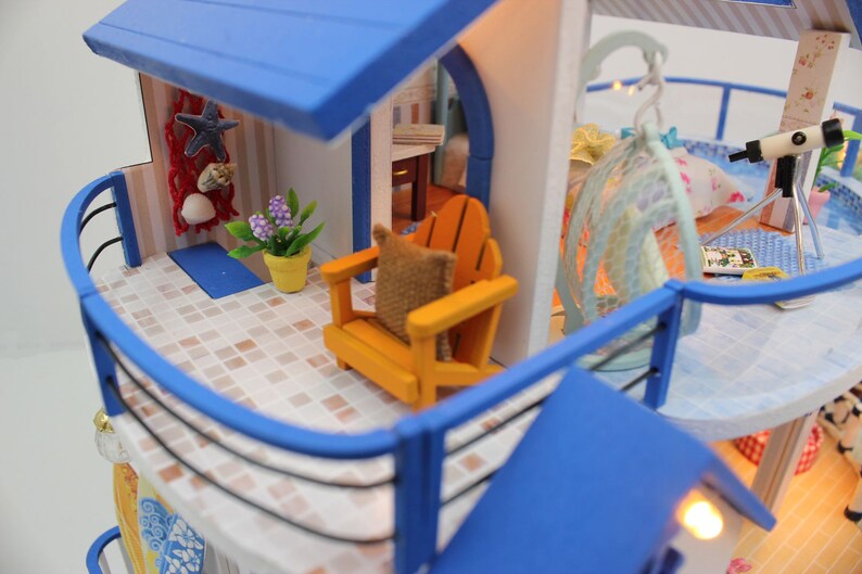 DIY Wooden Doll House Miniature 3D Model House by Sea | Etsy