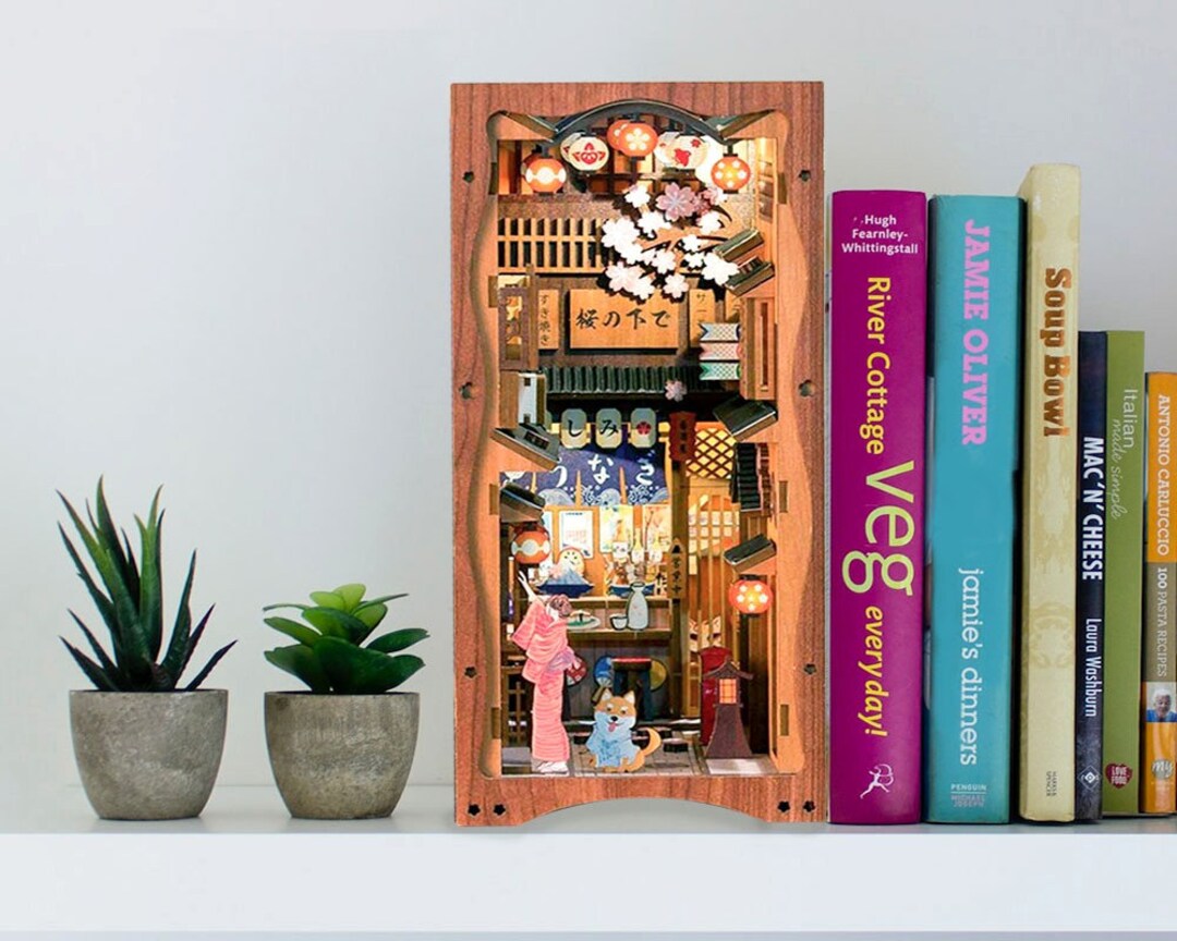 Japanese Book Nook Under the Sakura With LED Light for - Etsy