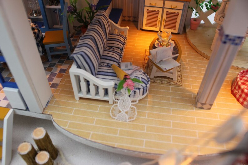DIY Wooden Doll House Miniature 3D Model House by Sea | Etsy