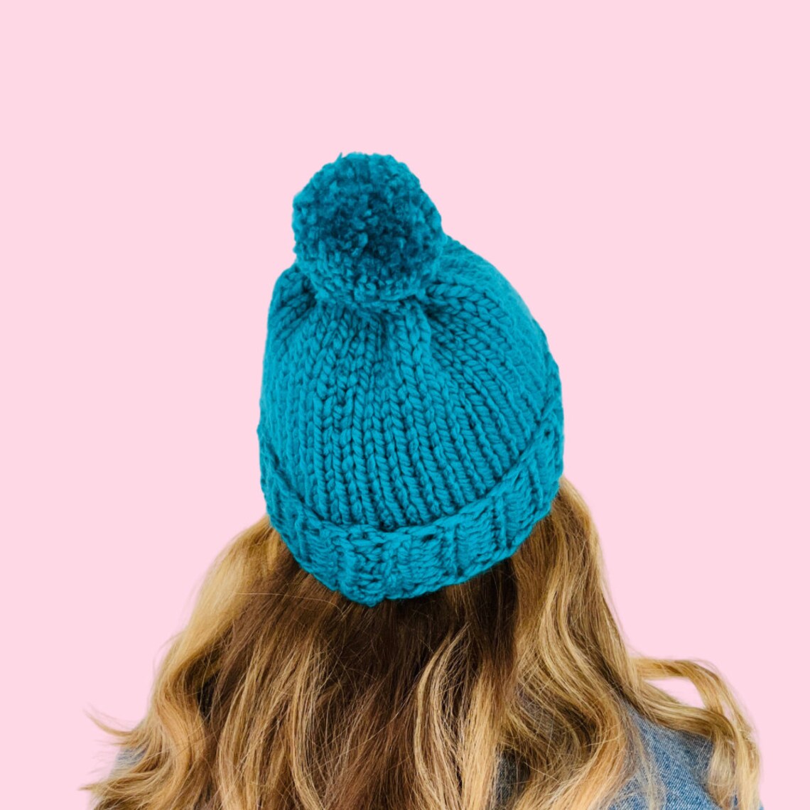 Knitting Pattern - Beginner Bobble Hat, Digital Pattern, Knit Your ...