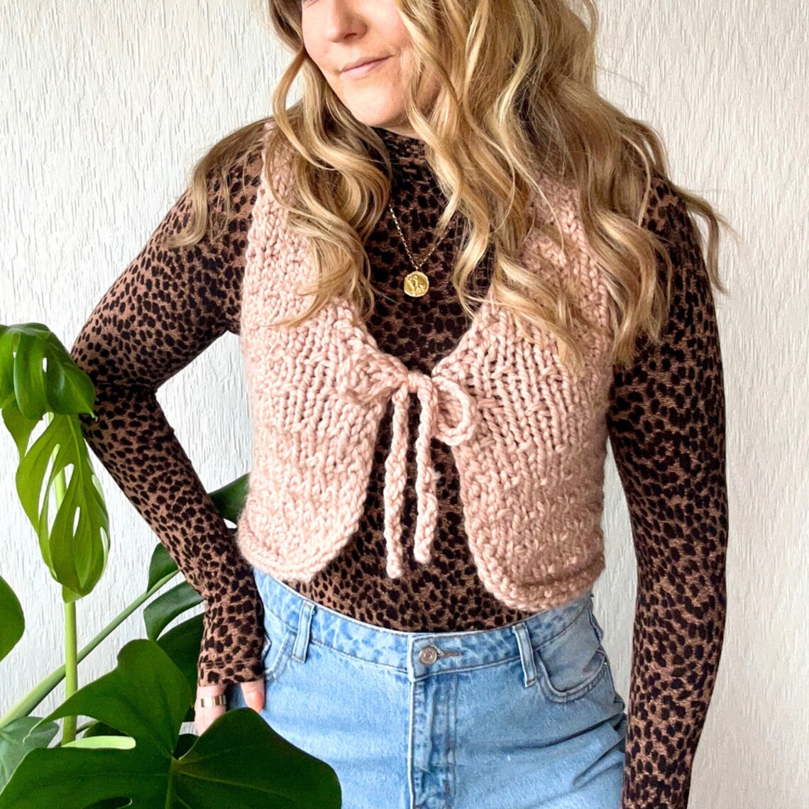 KNITTING KIT - Georgia Waistcoat | Chunky V-neck Knitted Waistcoat With ...