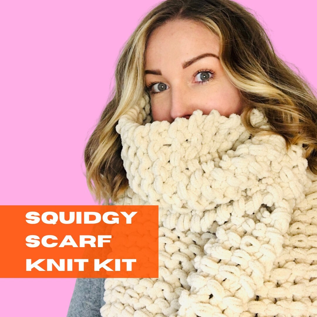Knit Stitch Scarf Kit, Beginner Knitting Kit, Easy Knitting Kit, Make ...
