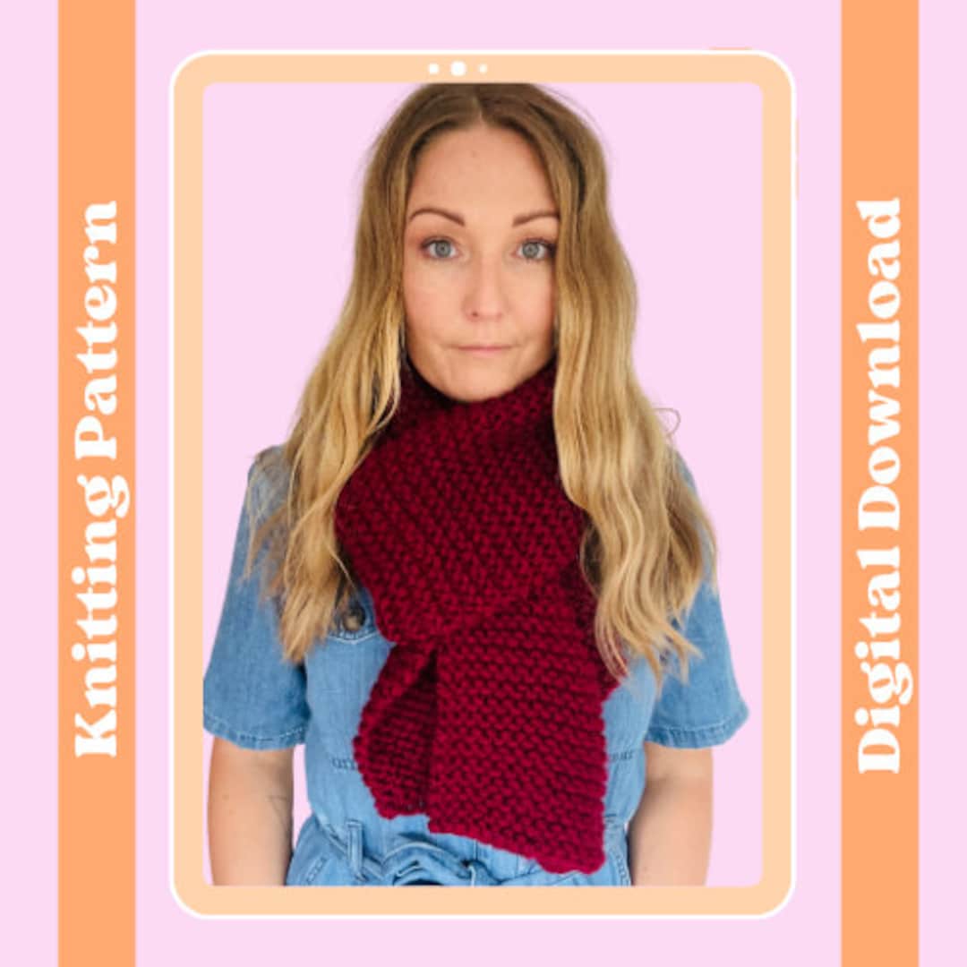 Beginner Scarf Pattern, Digital Scarf Knitting Pattern, Learn to Knit ...