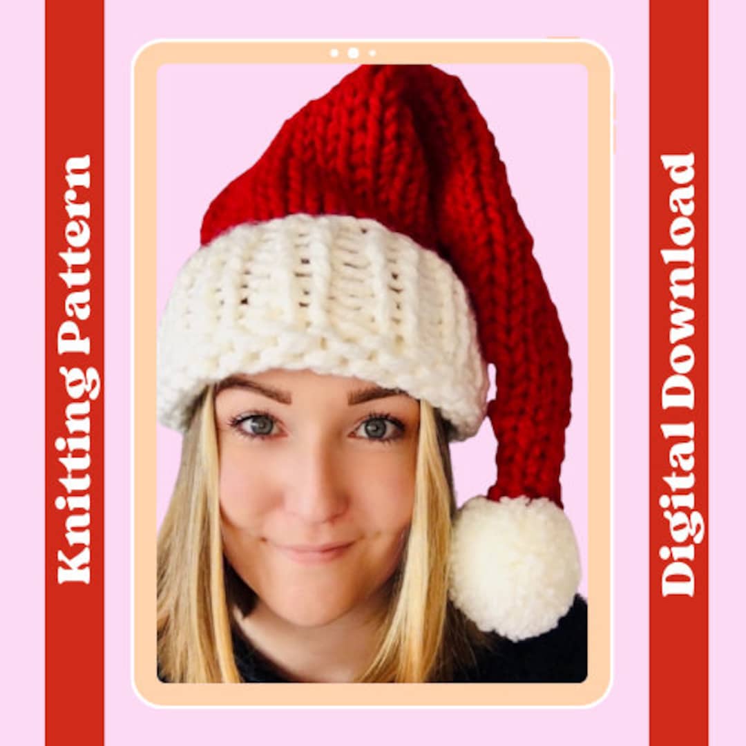 Knitting Pattern - Chunky Santa Hat, Digital Pattern, Confident ...
