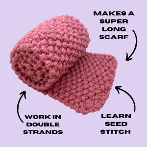 Seed Stitch Super Chunky Scarf, Beginner Scarf Kit, Make Your Own Scarf ...