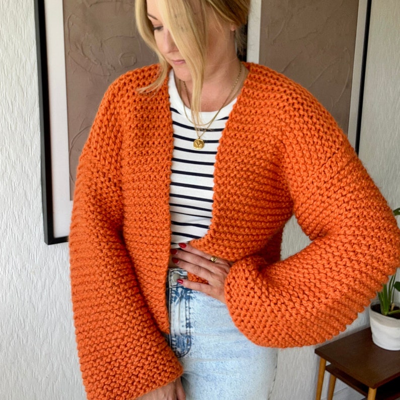 Beginner Cardigan Digital Knitting Pattern, Easy Cardigan Knitting ...