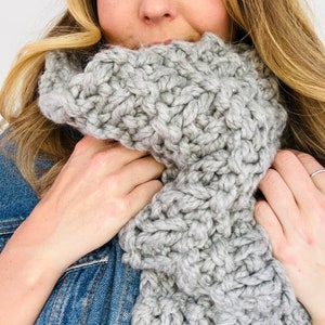 Super Chunky Textured Scarf Knit Kit, Beginner Friendly Knitting Kit ...