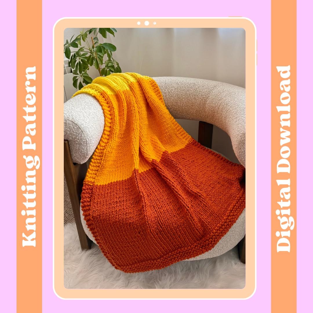 Knitting Pattern - Triple Block Stitch Stitch Blanket Knitting Pattern ...