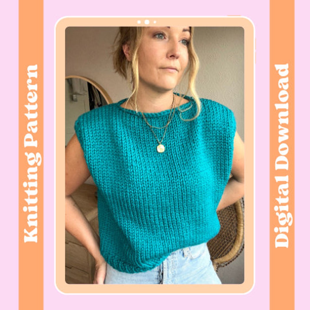 Knitting Pattern - the Holly Vest, Digital Knitting Pattern, Beginner ...