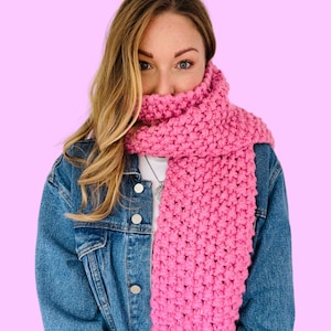 Seed Stitch Super Chunky Scarf, Beginner Scarf Kit, Make Your Own Scarf ...