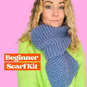 Beginner Scarf Kit, Learn to Knit Kit, Create Your Own Knitted Scarf ...